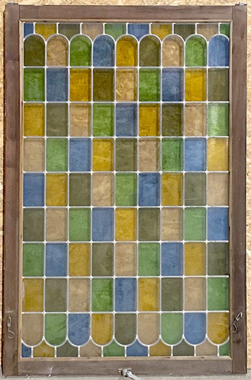 Løse vinduesrammer med blyindfattede glas - JK-Genbrugscenter